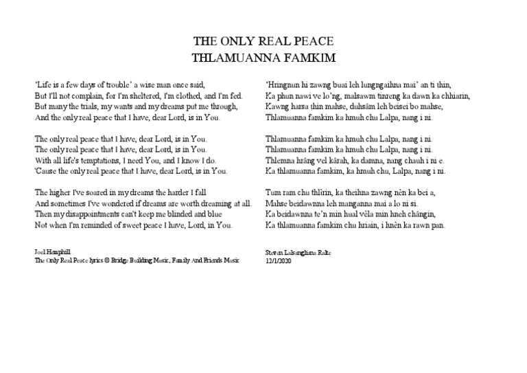 The Only Real Peace | PDF