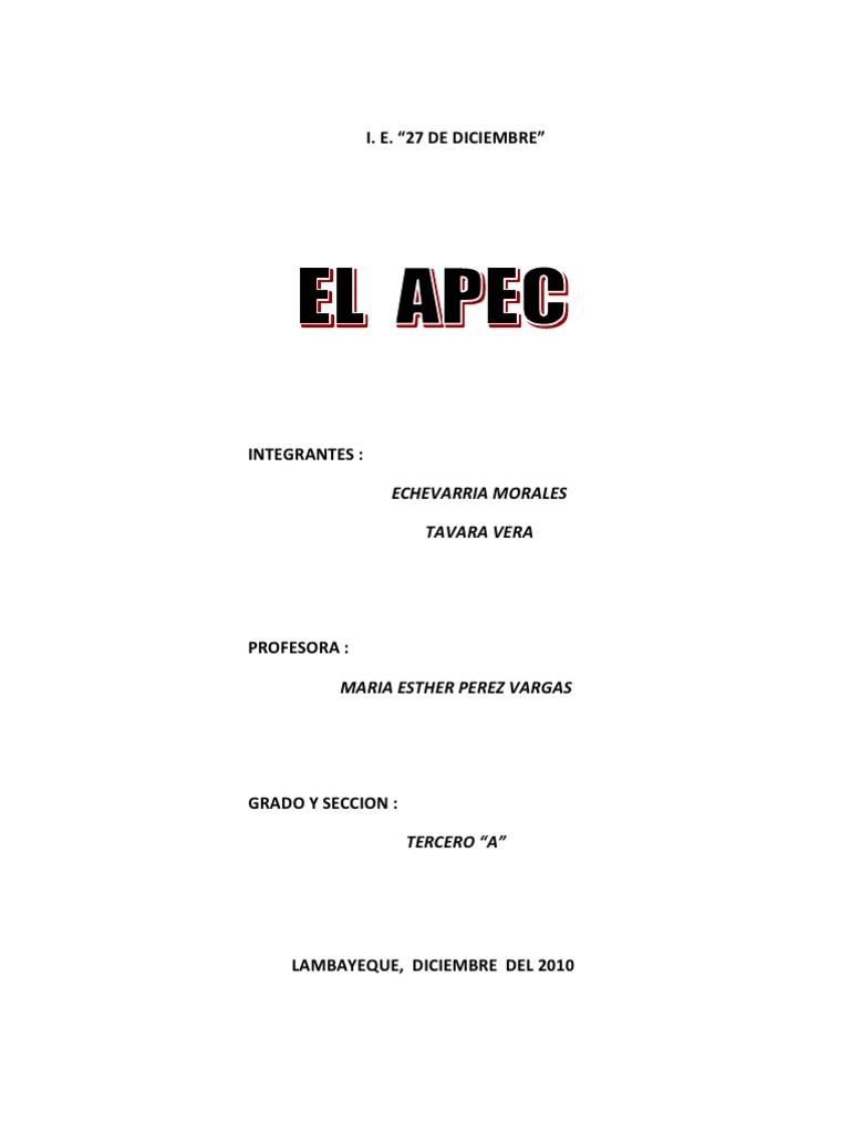 APEC | PDF | Cooperacion economica Asia Pacifico | Organización de ...