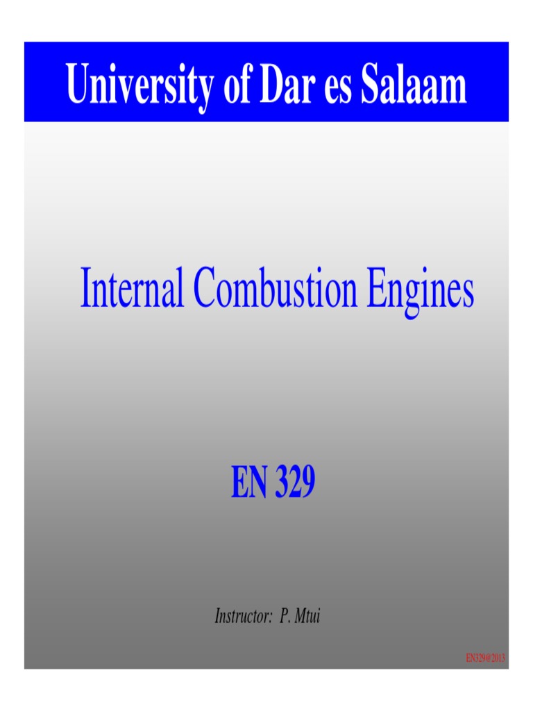 Lecture 1 - Introduction To Internal Combustion Engines | PDF | Internal Combustion Engine | Engines
