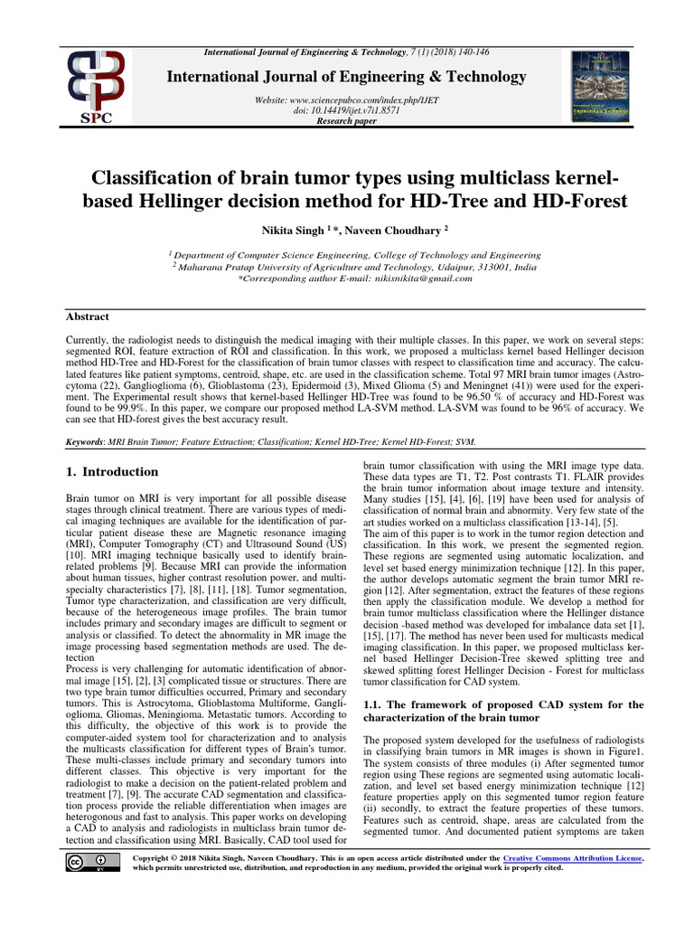 Classification of Brain Tumor Types Using Multiclass Kernelbased ...