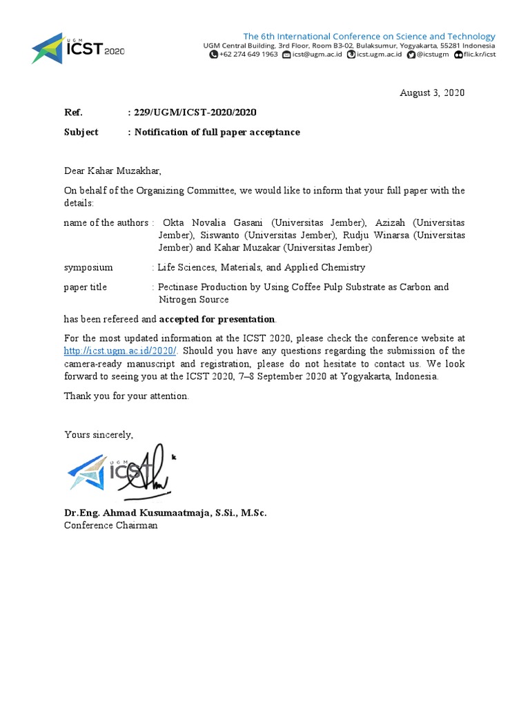 2020 ICST 229 Notification-Of-Acceptance PDF | PDF