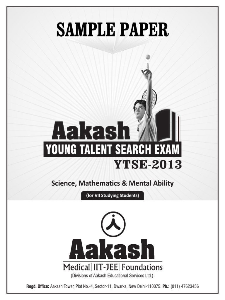 Aakash Class 7 Sample Paper 2013 | PDF | Numbers | Soil