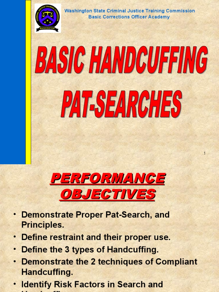 Compliant Handcuffing Techniques Overview | PDF | Handcuffs | Law ...