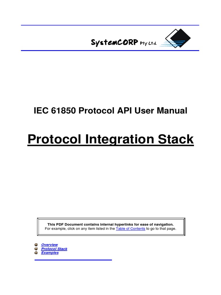 Protocol Integration Stack: IEC 61850 Protocol API User Manual | PDF | Application Programming ...