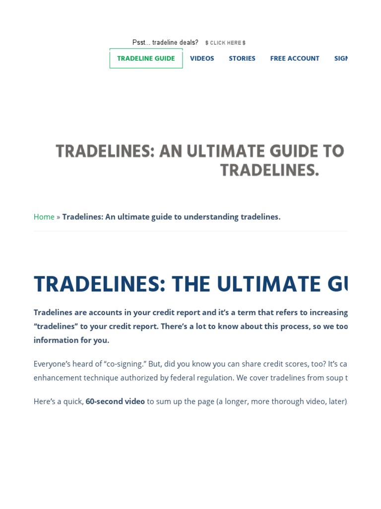 Ultimate Tradeline Guide PDF | PDF | Credit | Finance & Money Management