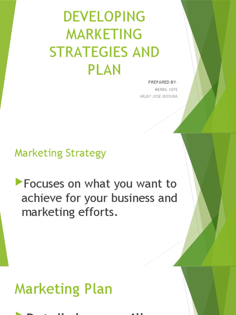 Developing Marketing Strategies and Plan | PDF