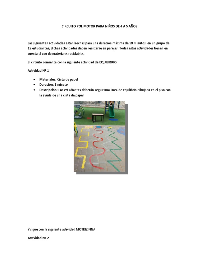 Circuito Polimotor para Niños de 4 A 5 Años | PDF | Deportes | Ocio