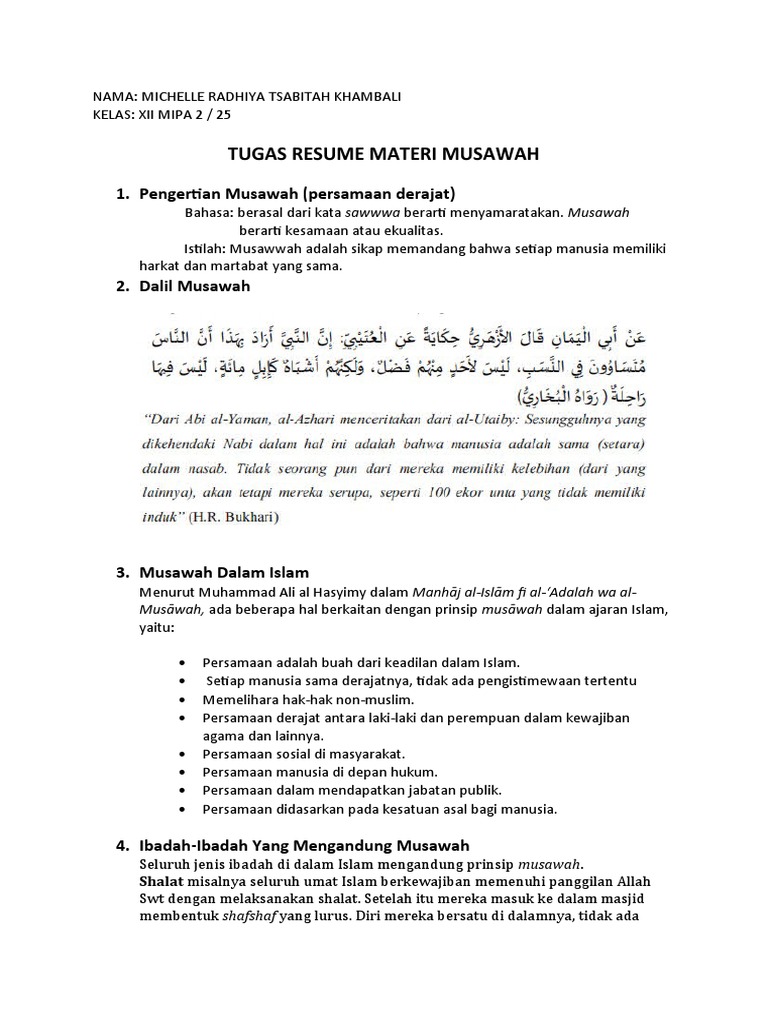 Musawah Tugas AA | PDF