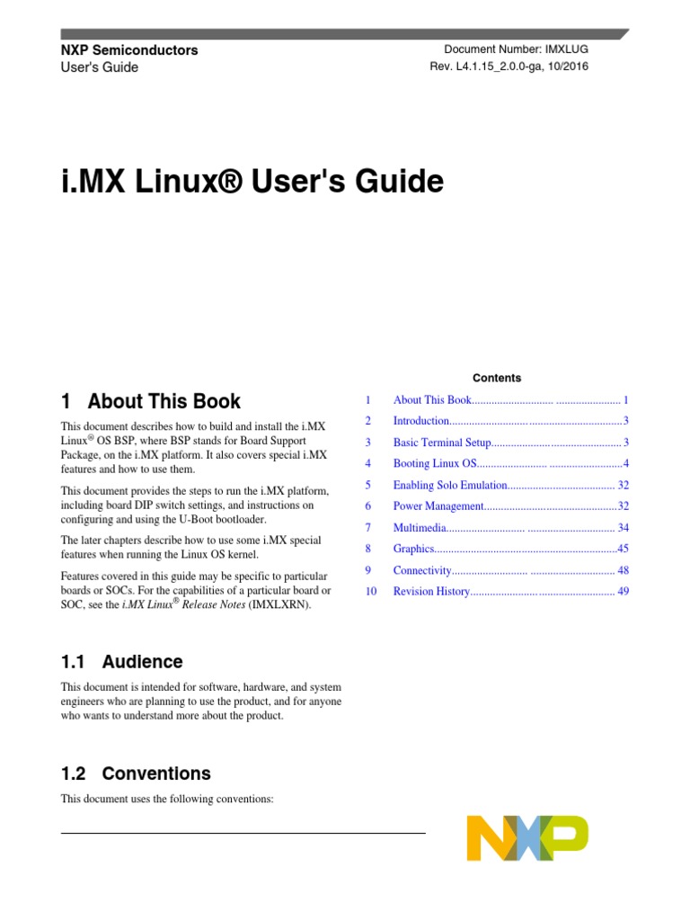 i.MX Linux® User's Guide: 1 About This Book | PDF | Booting | File System