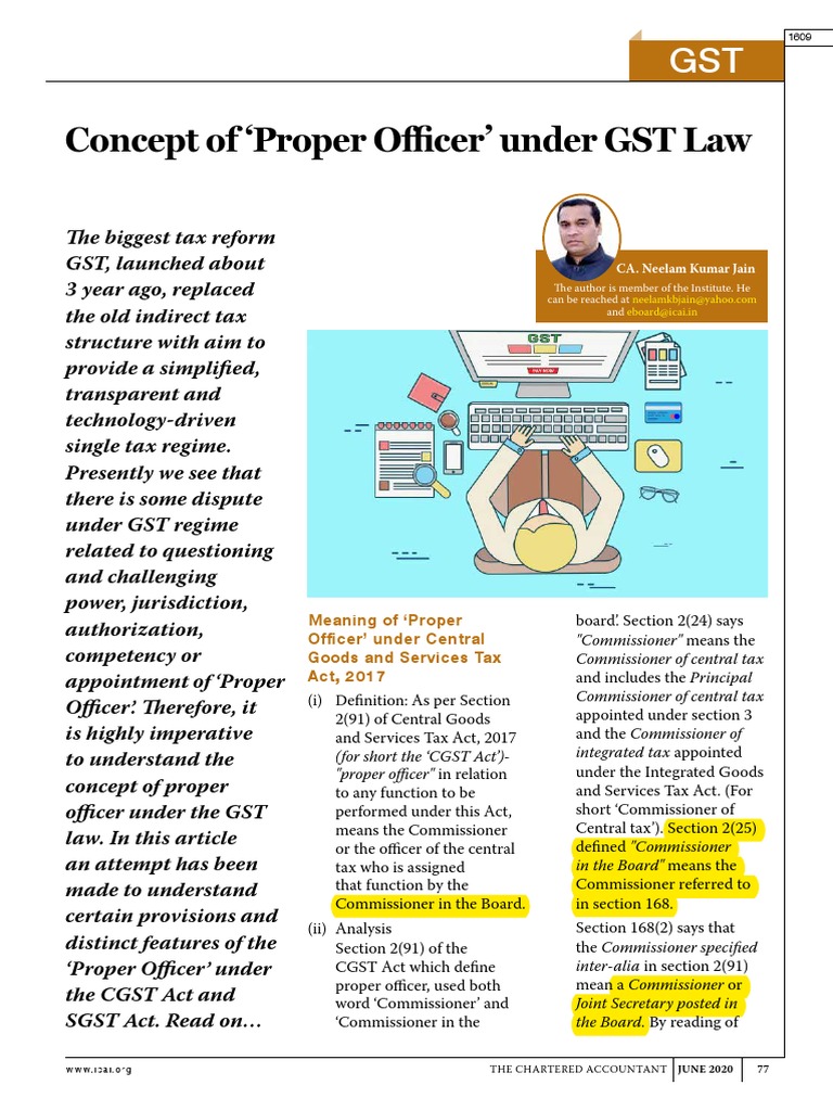 Proper Officer GST | Download Free PDF | Taxes | Justice