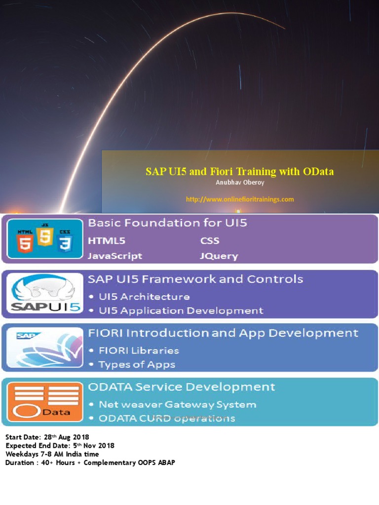 Sap Ui5 and Fiori Training With Odata: Anubhav Oberoy | Download Free PDF | Model–View ...