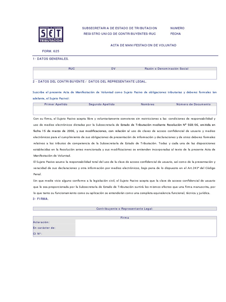 Formulario 625 | PDF