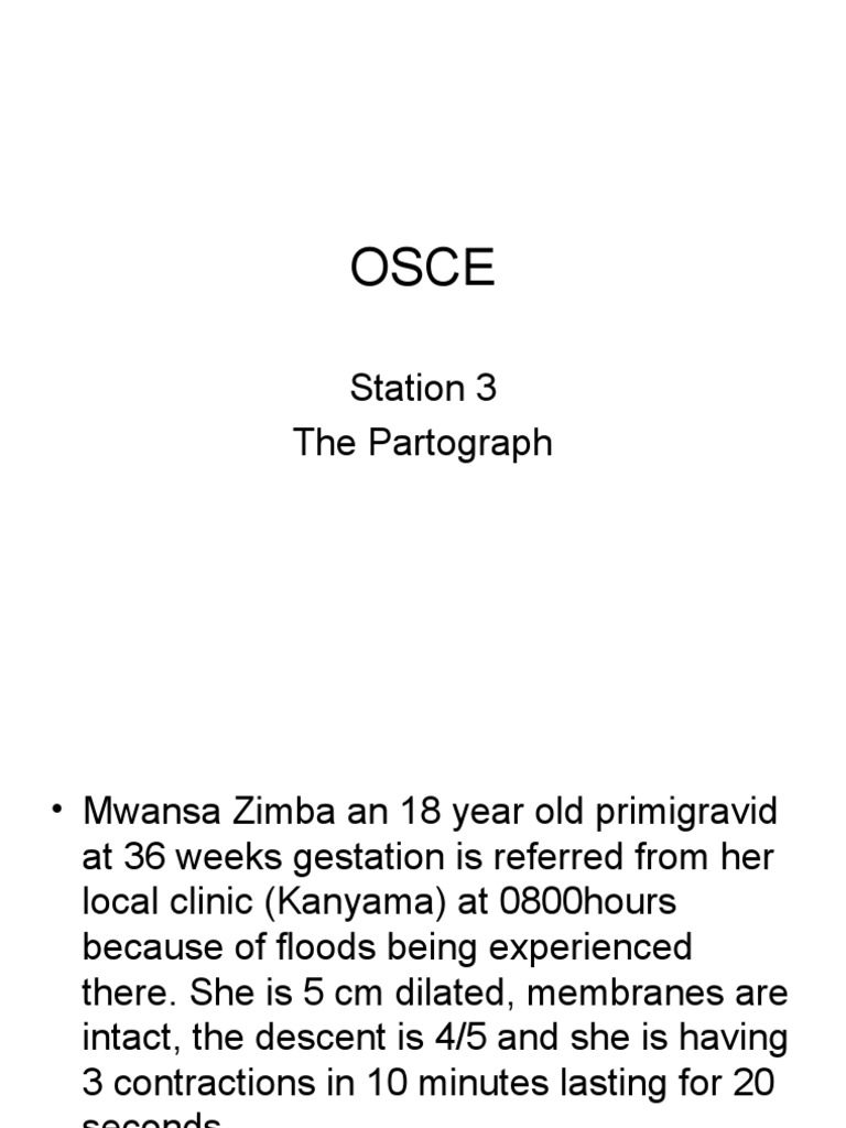 OSCE Station 3 Partograph | PDF