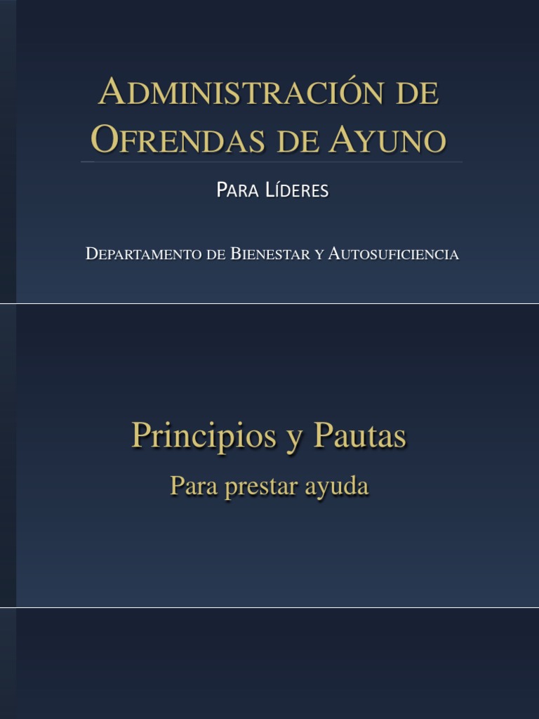 Administración de Ofrendas de Ayuno LDS | PDF | Bienestar | Pobreza