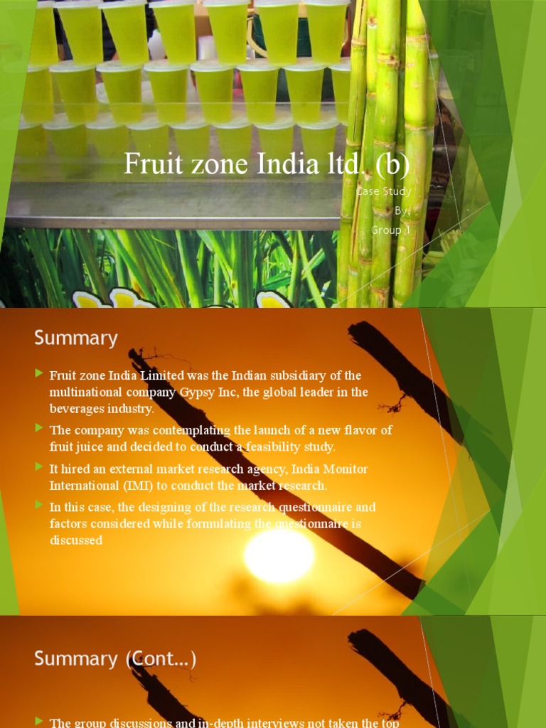 Fruit Zone India Ltd. (B) : Case Study By, Group 1 | PDF ...