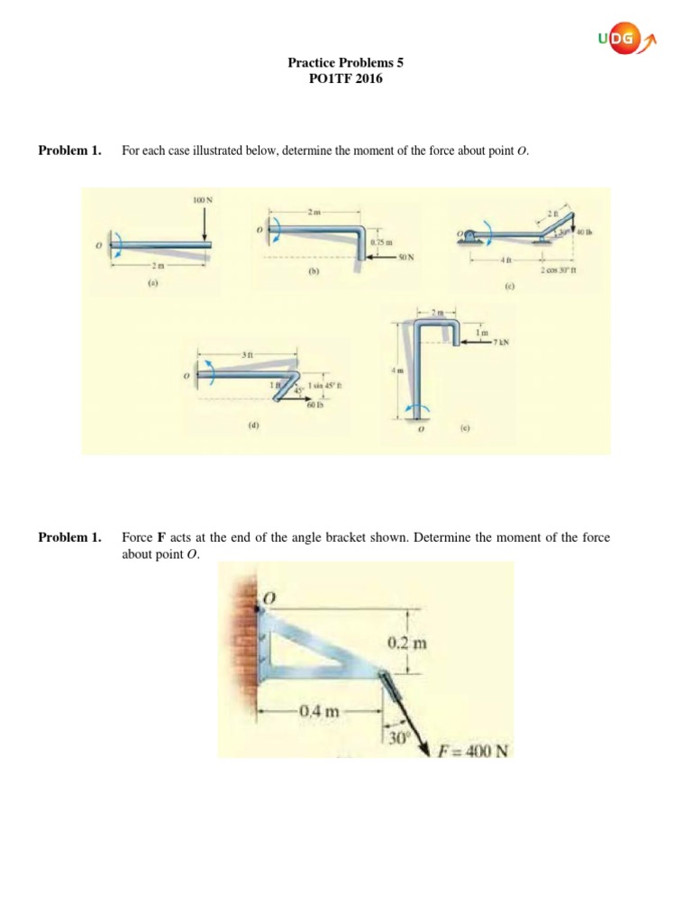 Moment of Force Practice Problems | PDF | Force | Spacetime