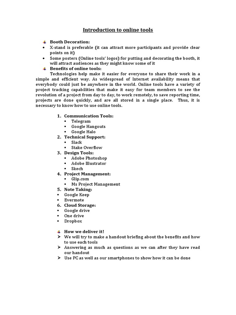 Introduction To Online Tools | PDF