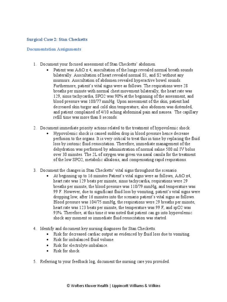 Stan Checketts Documentation | PDF | Shock (Circulatory) | Breathing