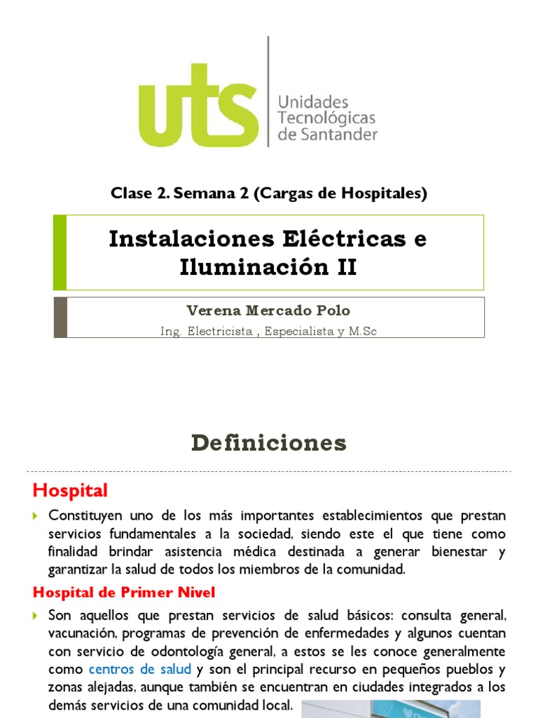 Clase 2. Semana 2. Cargas de Hospitales PDF | PDF | Hospital | Transformador
