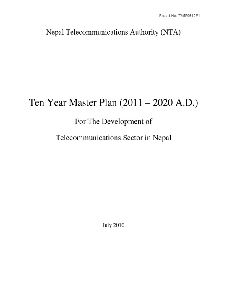 10 Year Master Plan - Draft 1 | PDF | Internet Access | 3 G