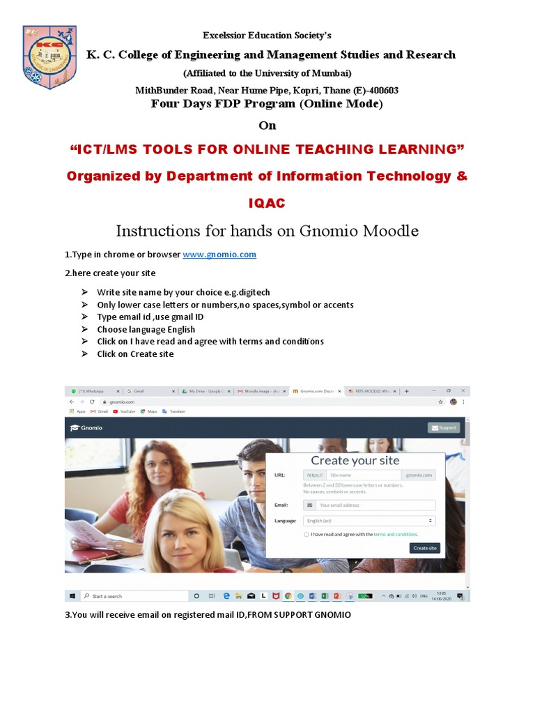 Gnomio Moodle Setup Instructions | PDF