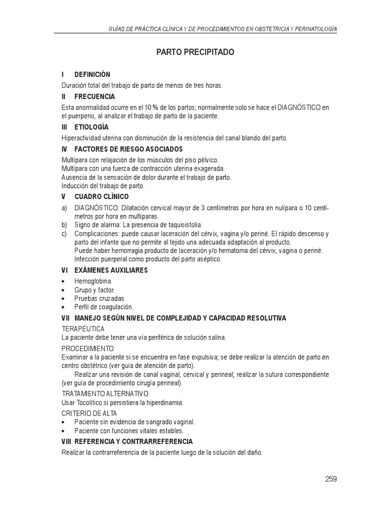 Guía sobre Parto Precipitado | PDF | Parto | Mamíferos Hembras
