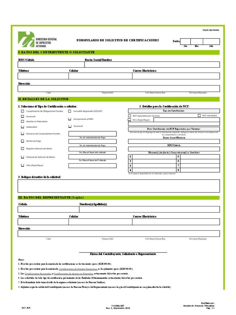 FI-ADML-007-Formulario de Solicitud de Certificaciones, Rev. C | PDF ...