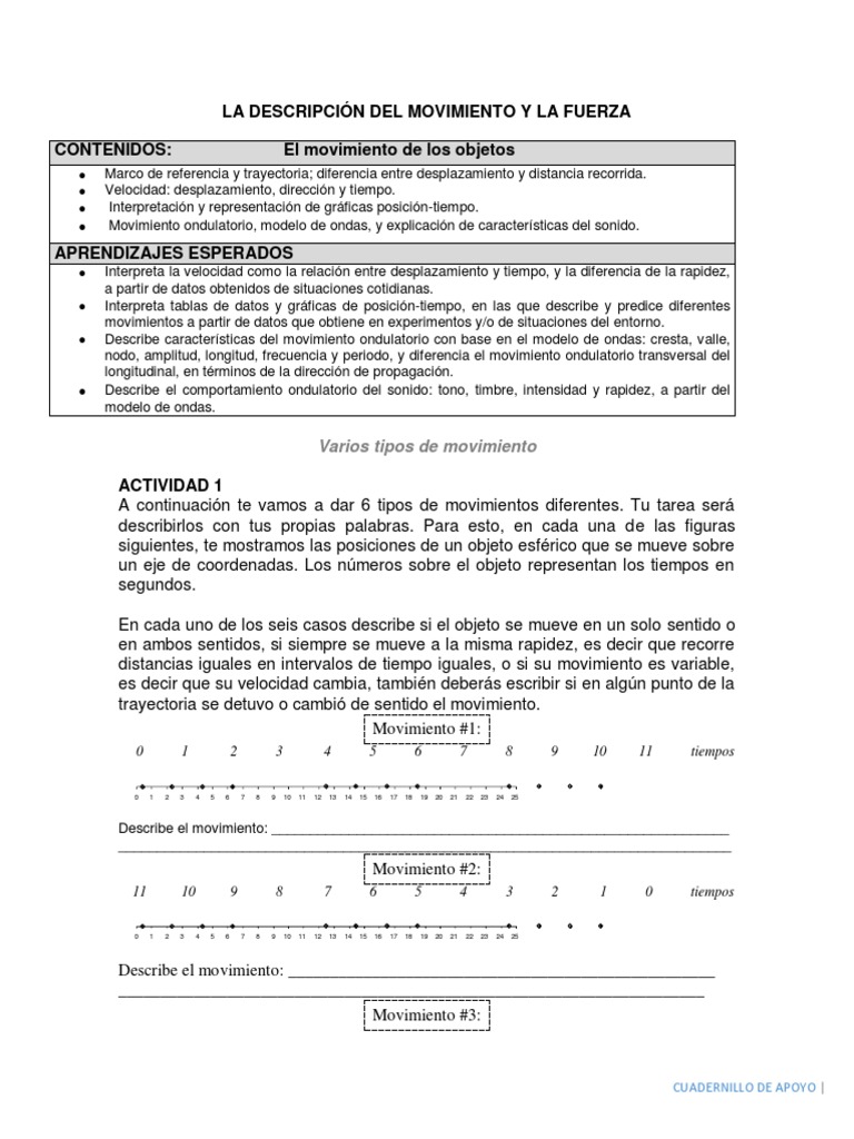 Movimientos y fuerzas | PDF | Olas | Velocidad