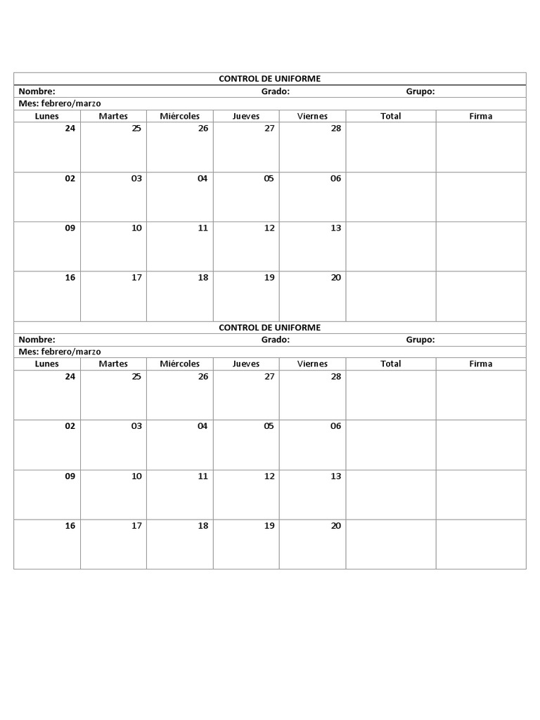 Control de Uniforme | PDF