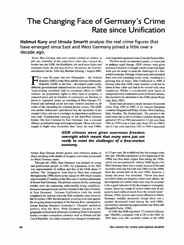 The Changing Face of Germany's Crime Rate Since Unification | Download ...