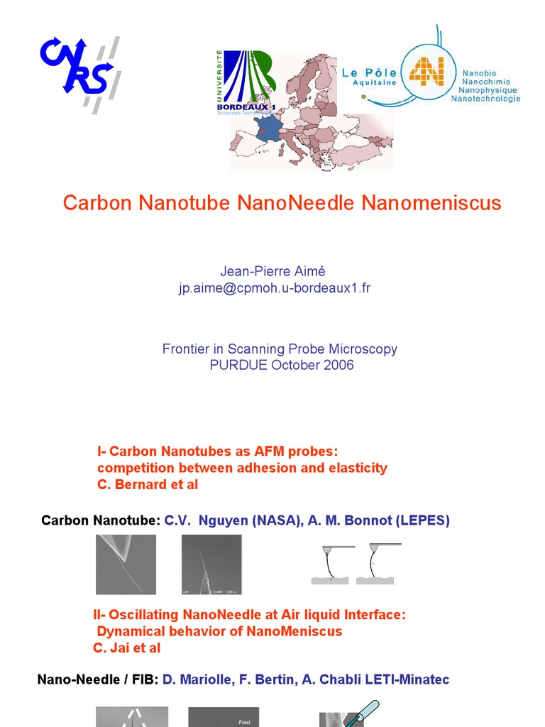 Carbon Nanotube NanoNeedle Nanomeniscus | PDF | Carbon Nanotube ...