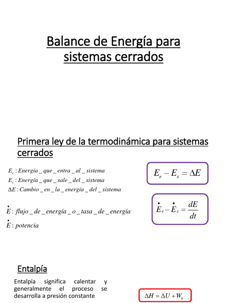 Balance de Energía para Sistemas Cerrados Con Problemas | PDF | Entalpía | Corriente eléctrica