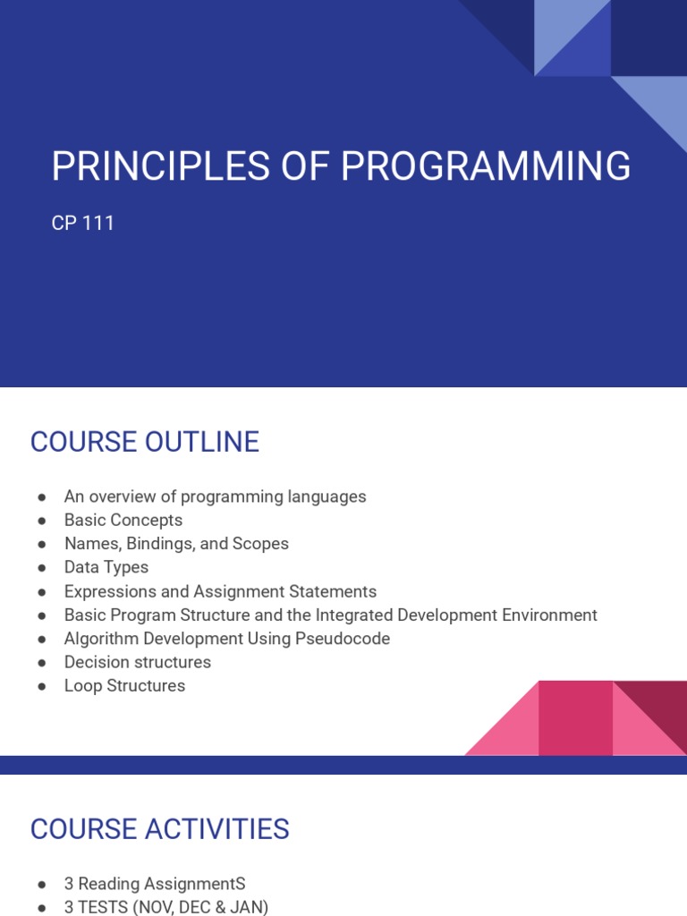 CP 111 Lecture 1 | PDF | Compiler | Computer Programming