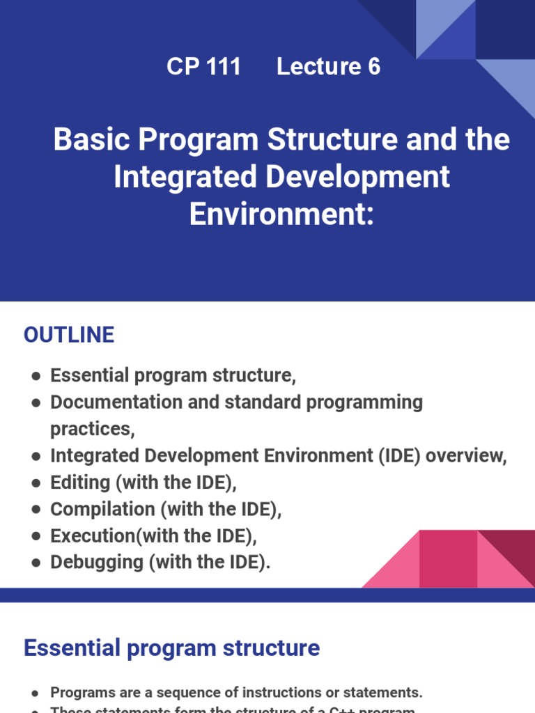 Basic Program Structure and The Integrated Development Environment | PDF | Integrated ...