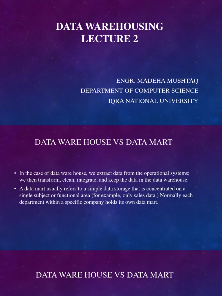 DWH Lec2 | PDF | Data Warehouse | Metadata