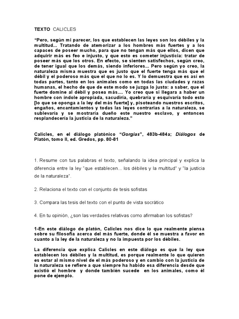 Calicles | PDF | Certeza | Sócrates