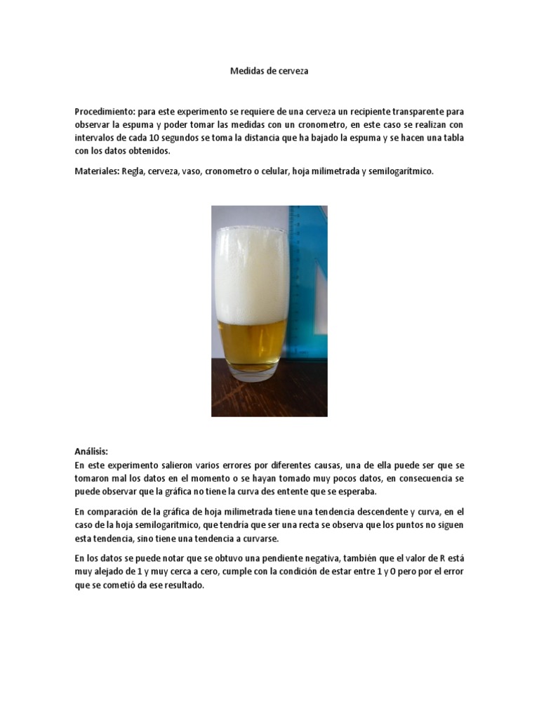 Medidas de Cerveza PDF | PDF