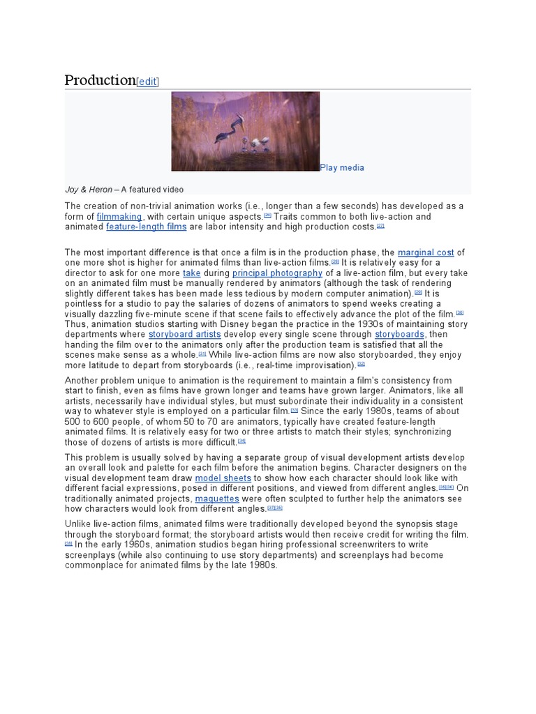 Production: Play Media | PDF | Animation | Filmmaking