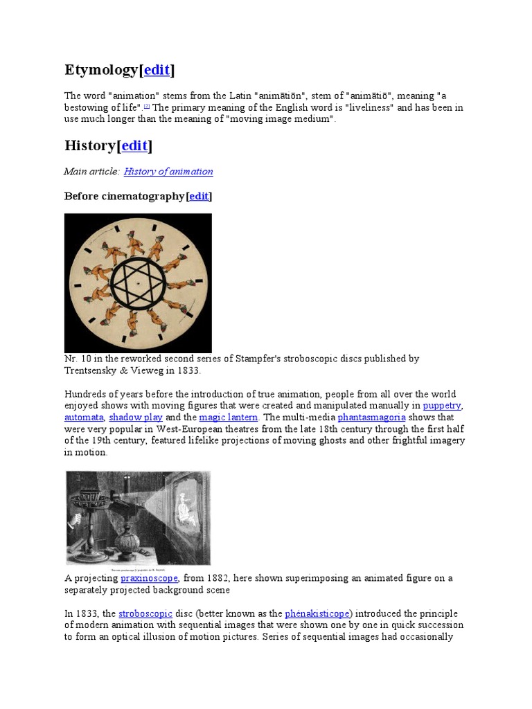 Etymology : Before Cinematography | PDF | Animation | Cartooning