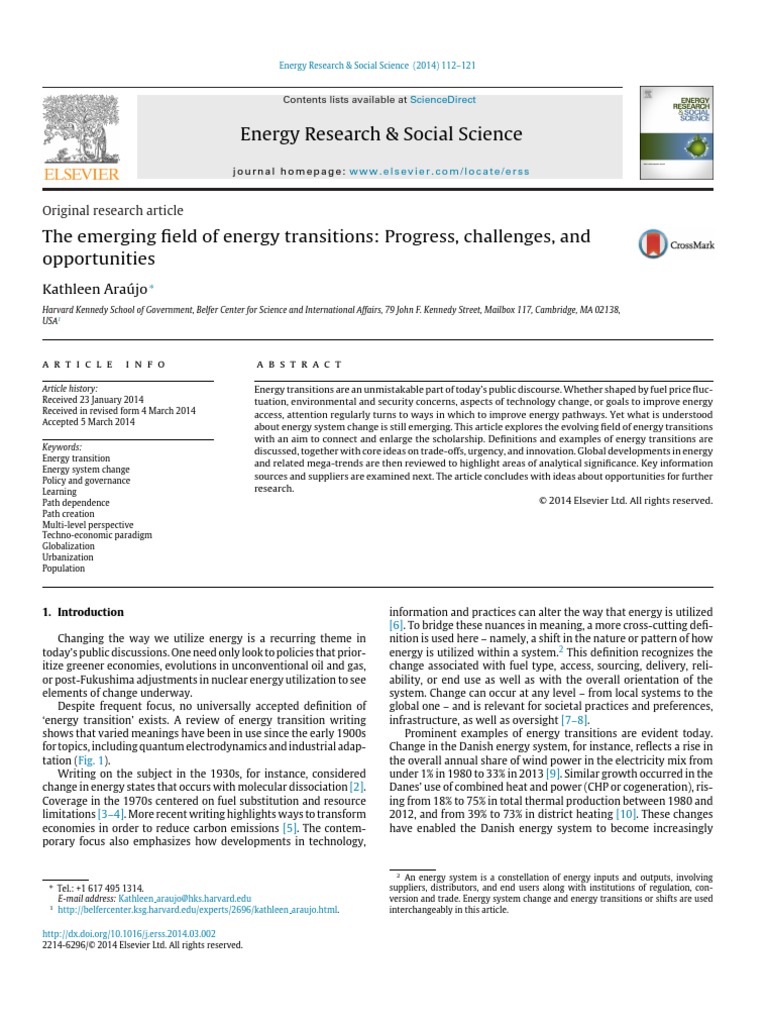Texto 2 - The Emerging Field of Energy Transitions | PDF | Renewable ...