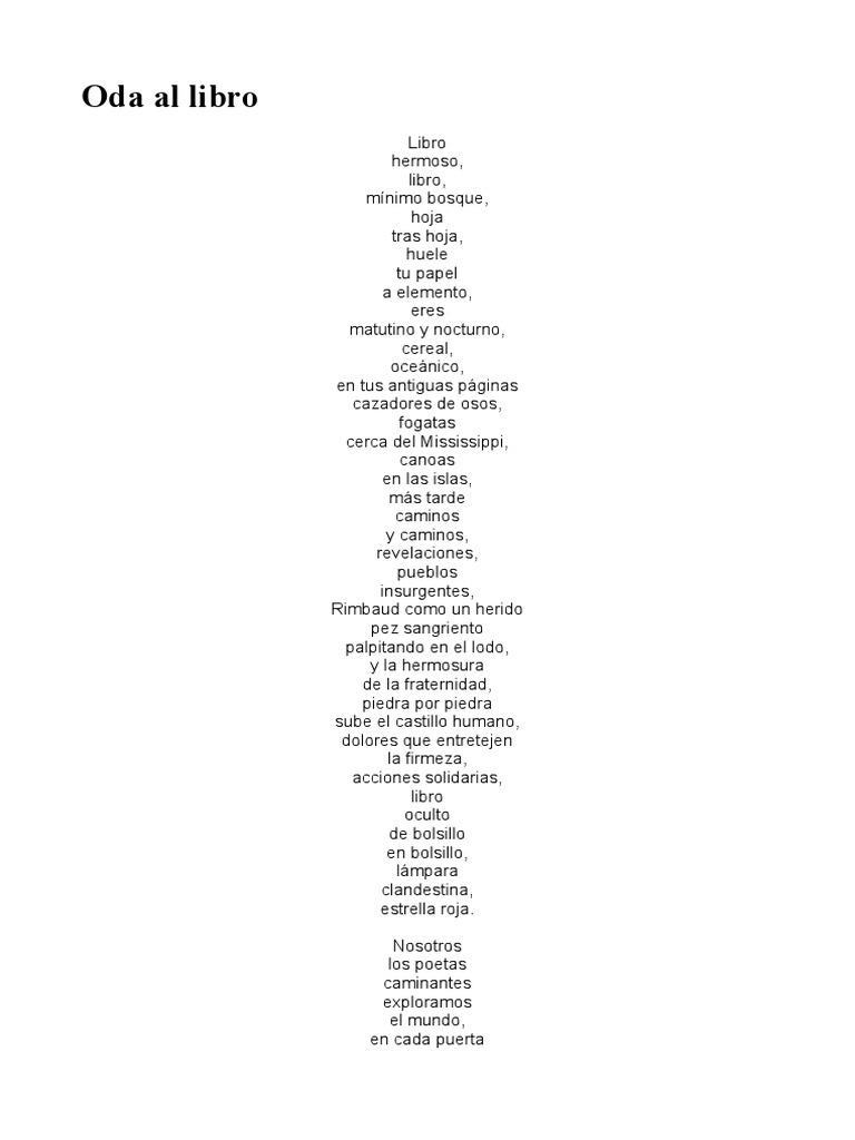 Oda Al Libro | PDF | Naturaleza