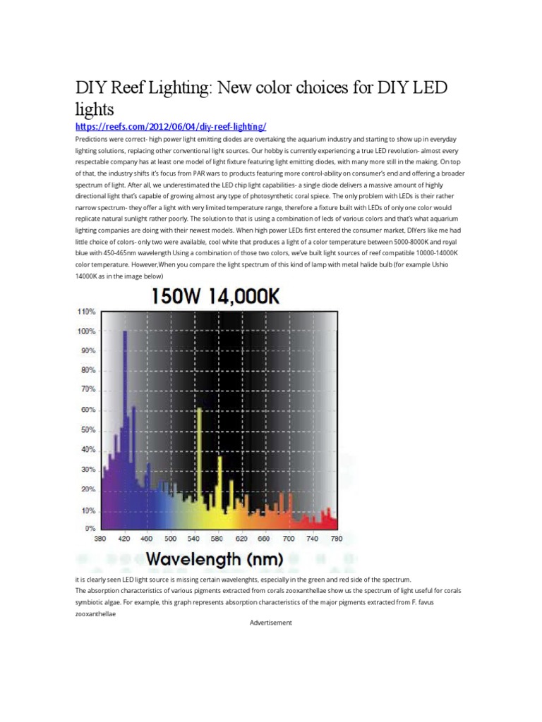 DIY Reef Lighting: New Color Choices For DIY LED Lights | PDF | Light ...
