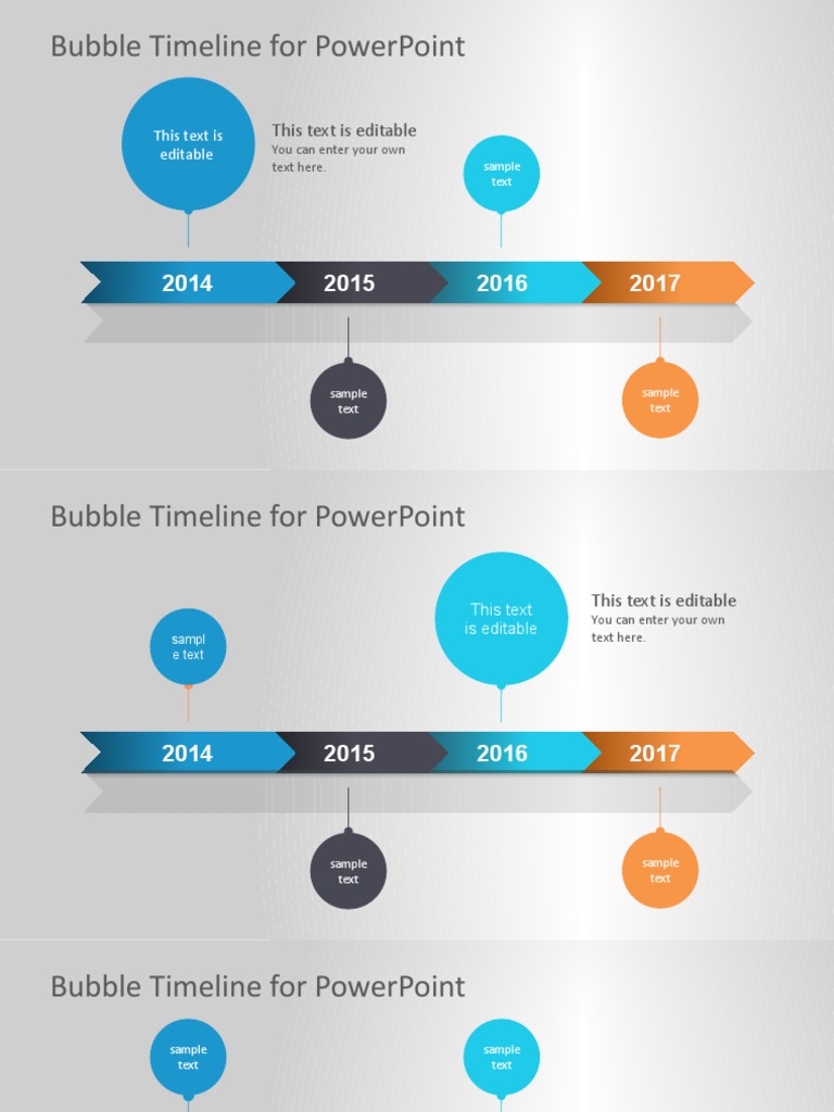 Bubble Timeline For Powerpoint: This Text Is Editable | PDF