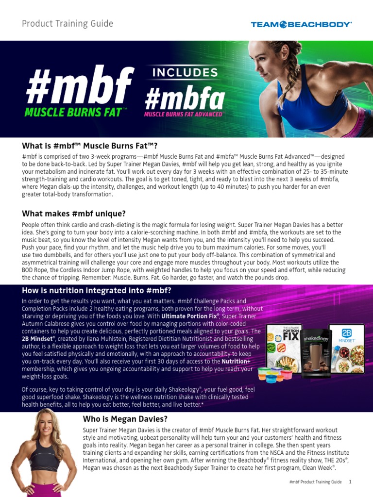 Product Training Guide: What Is #MBF™ Muscle Burns Fat™? | PDF ...