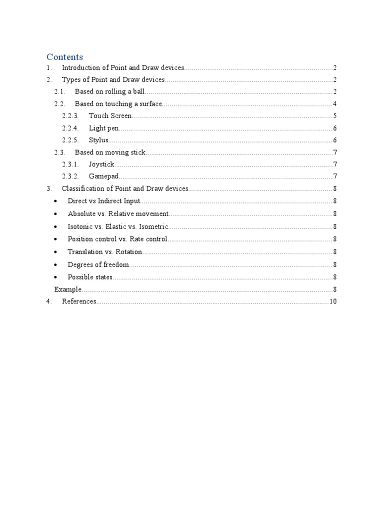 Point and Draw Devices | PDF | Components | Information Science