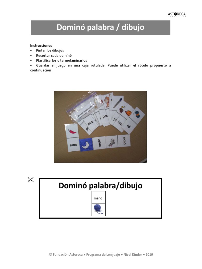Domino de Palabras PDF | PDF