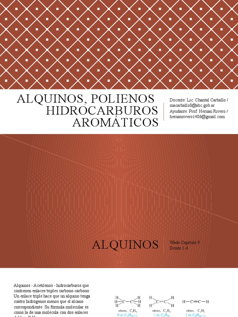 Alquinos, Polienos | PDF | Aromaterapia | Enlace químico