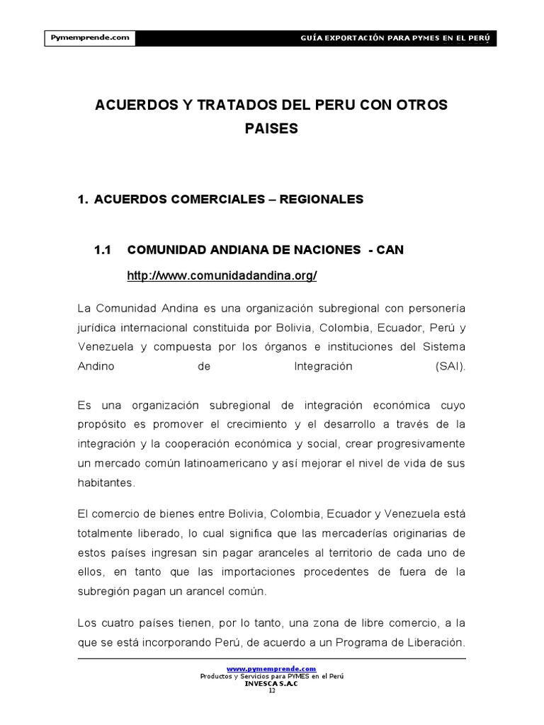 El TLC Del Peru | PDF | Tratado de Libre Comercio Norteamericano ...