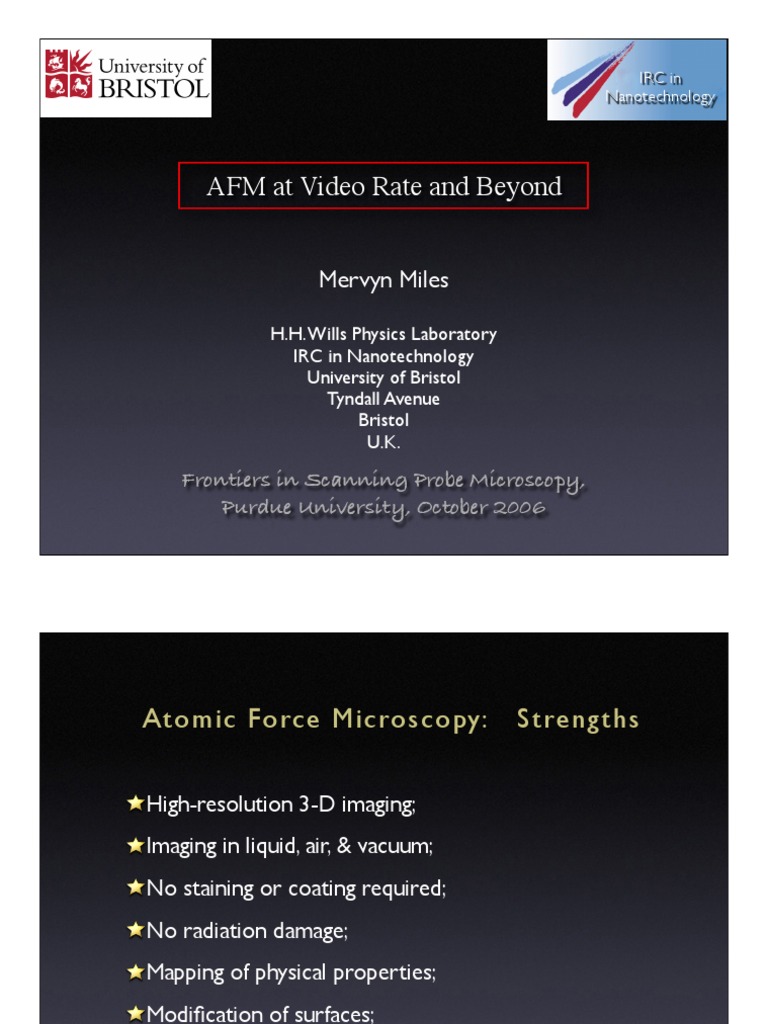High-Speed Atomic Force Microscopy | PDF | Atomic Force Microscopy ...