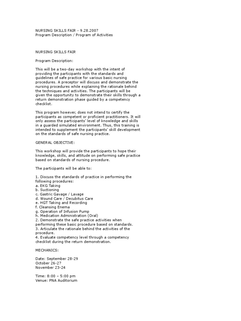 Nursing Skills Fair | Nursing | Health Care